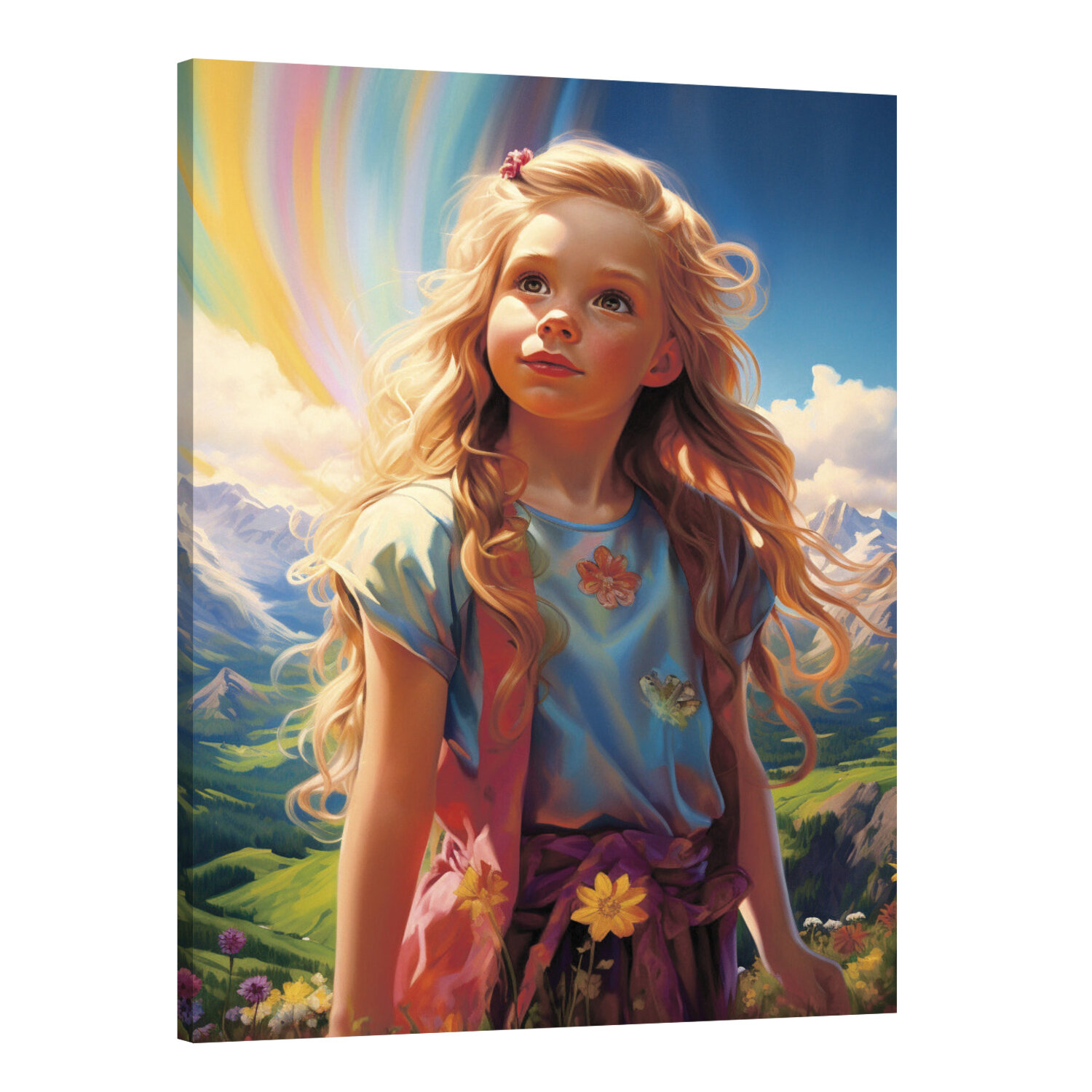 Интерьерная картина 50х70 "Маленькая девочка и ее сны"