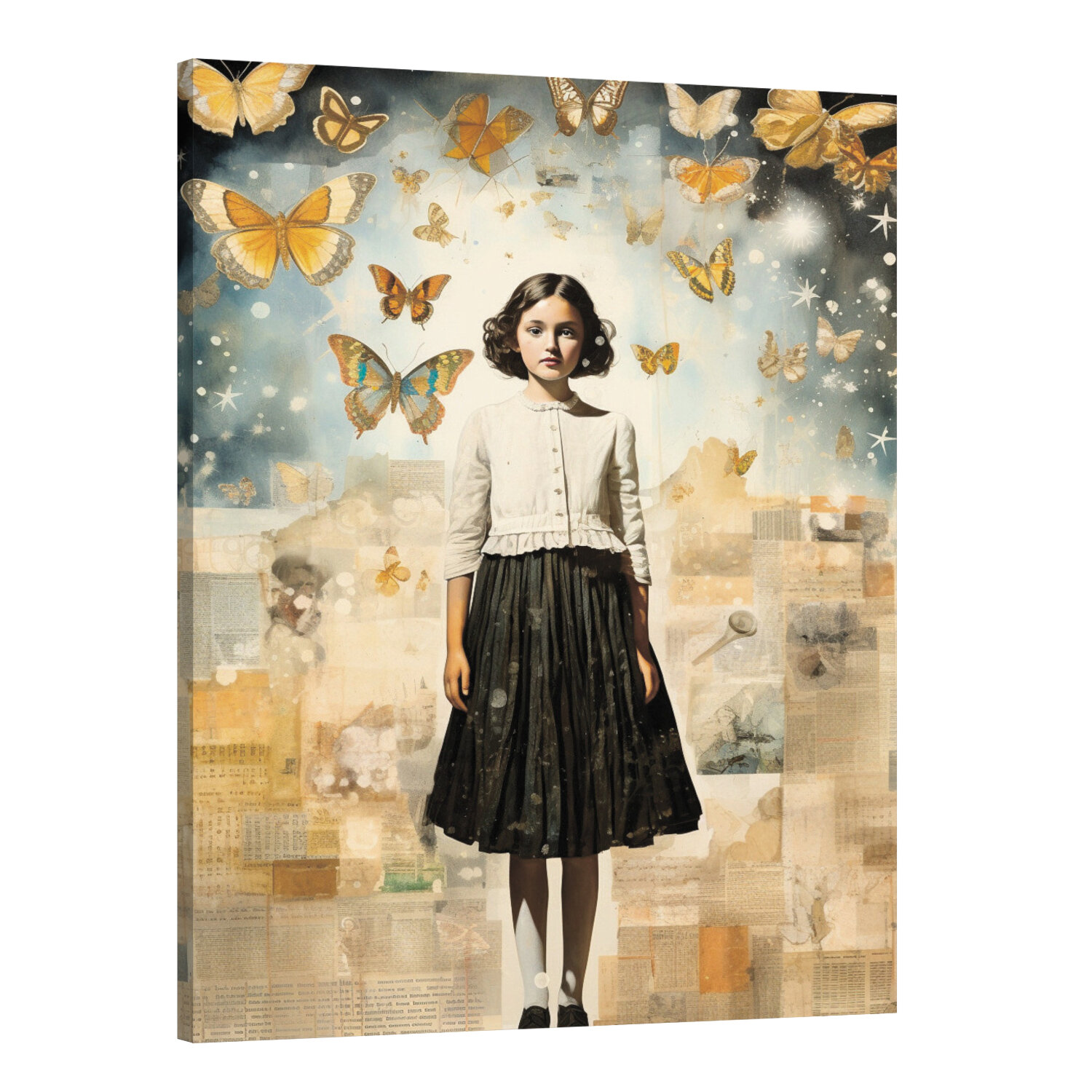 Интерьерная картина 50х70 "Маленькая девочка и ее сны"