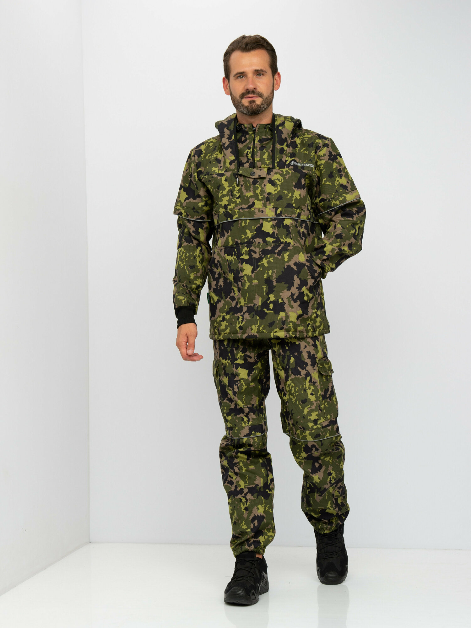 Костюм тактический мужской противоэнцефалитный демисезонный Huntsman Антигнус Люкс для рыбалки и охоты, микрорипстоп/бондинг, цвет КМФ N-153 (р.48-50/170-176)