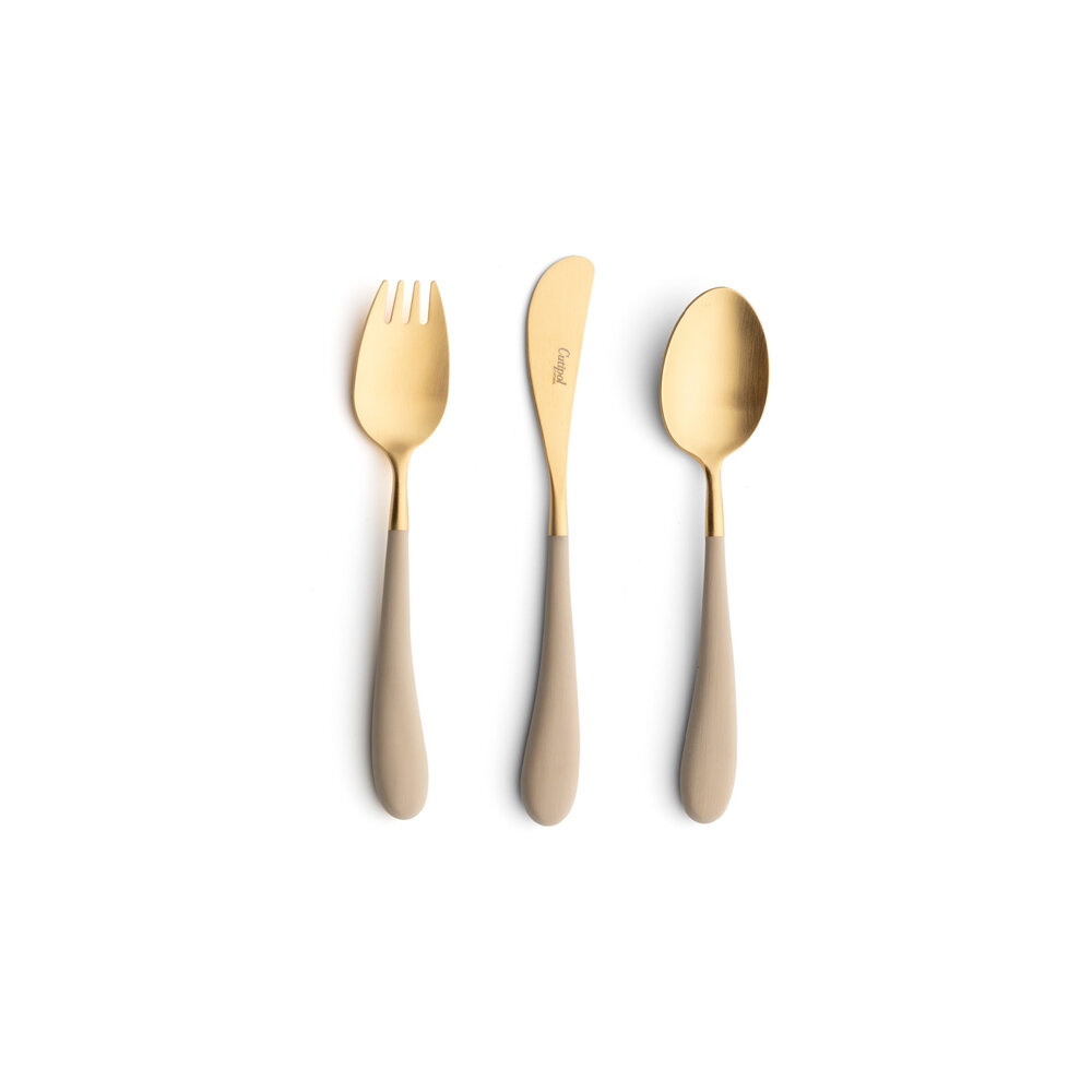 Набор столовых приборов Cutipol "Alice Ivory Gold" 3 предмета слоновая кость/золотой ALI.3. IVGB