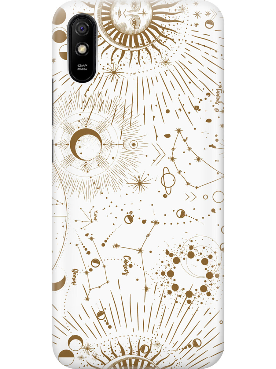Силиконовый чехол на Xiaomi Redmi 9A, Сяоми Редми 9А с принтом "Карта звездного неба"
