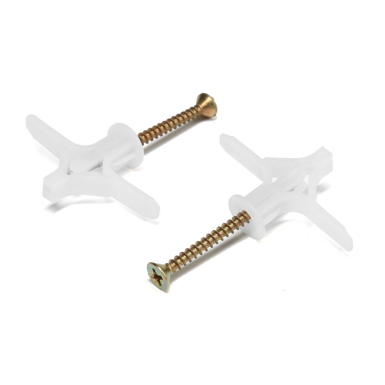 Дюбель тундра, тип Бабочка 30X50, с шурупом, цвет белый, 25 шт, 9944922