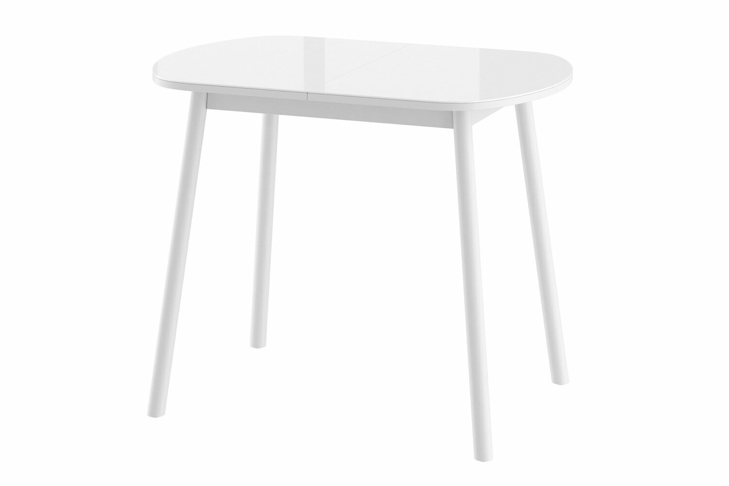 Стол раздвижной Hoff Round, напольный, 126x75x64, ЛДСП/закалённое стекло, цвет белый