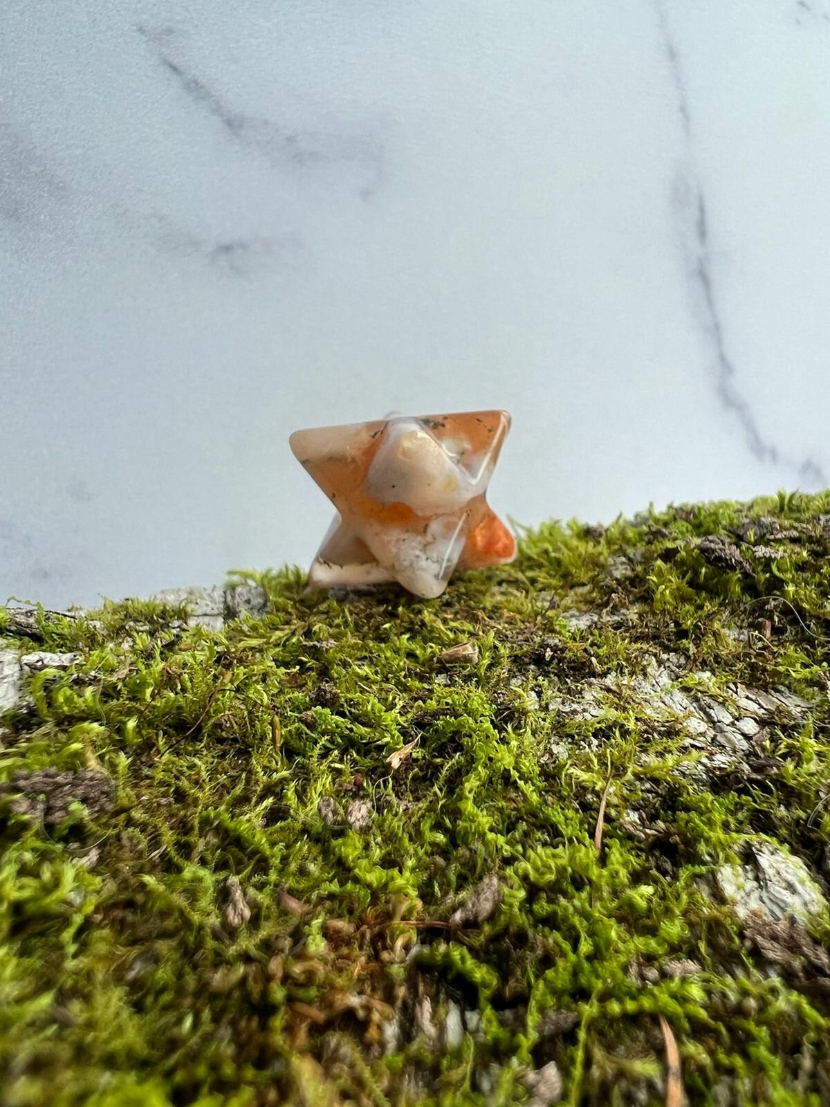 Оберег звезда меркаба из Агата сакура , 13х13 мм,