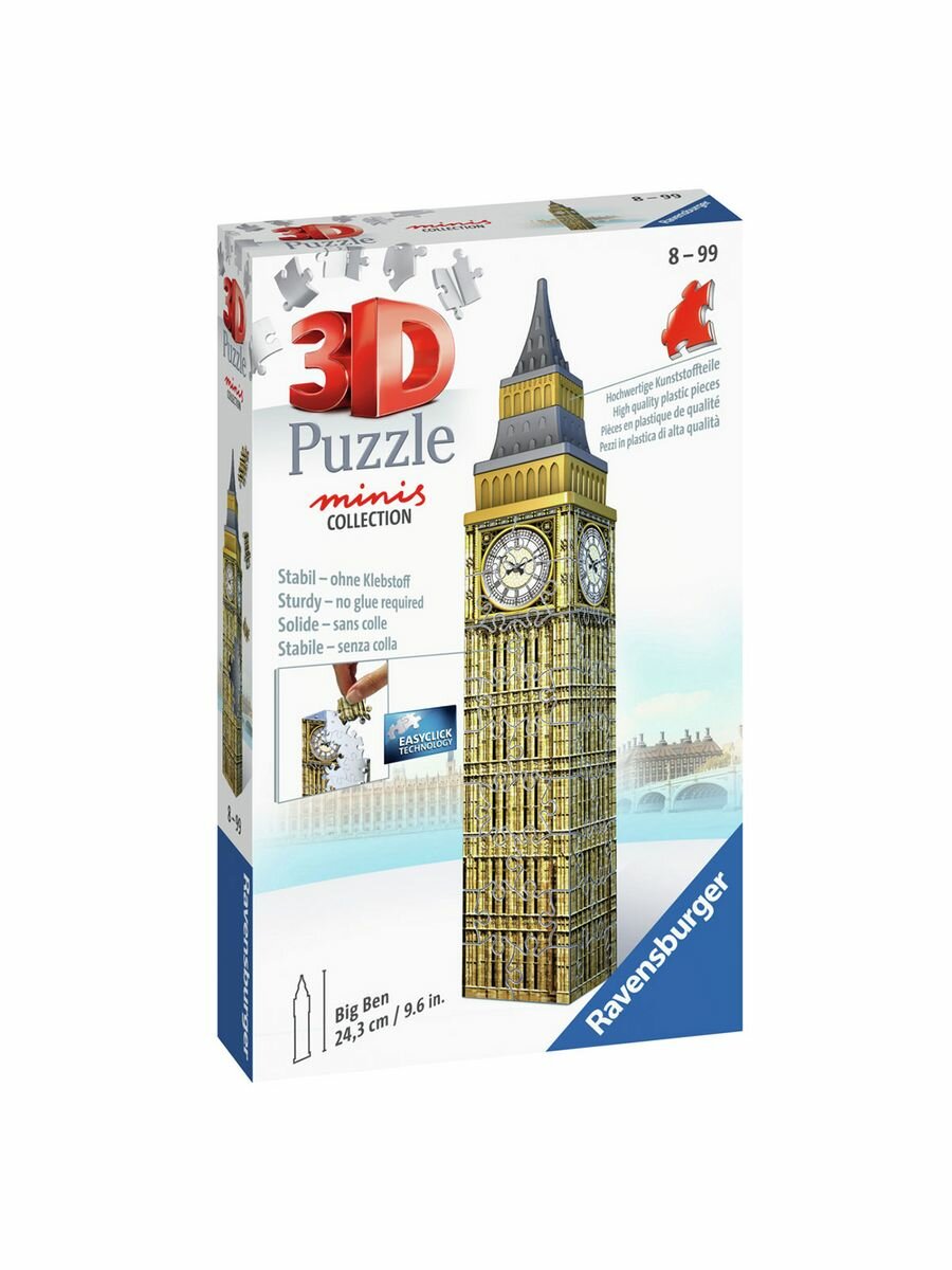 3D пазл Ravensburger Биг-Бен мини, 54 элемента, для детей от 8 лет, 11246