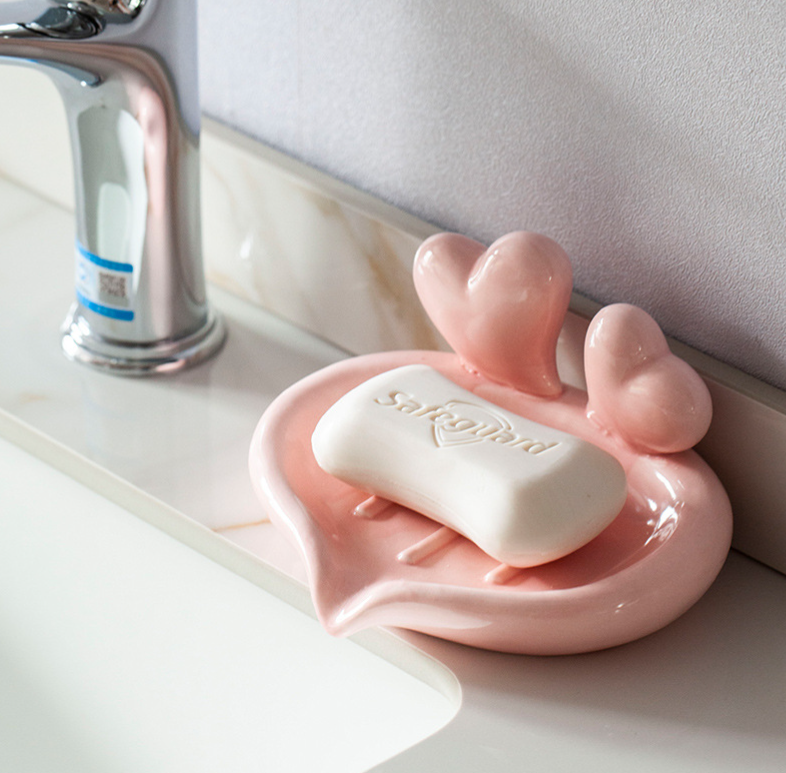 Мыльница-держатель MyPads со сливом для ванной и кухни, идеально впишется в любой интерьер в стиле минимализма, отличный подарок на новоселье, розо.