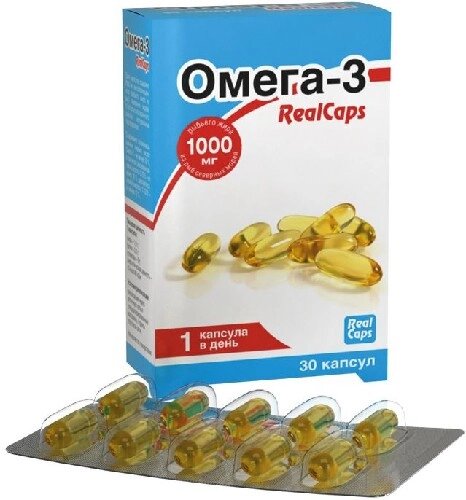 Омега-3 realcaps 30 шт. капсулы массой 1400 мг 3уп