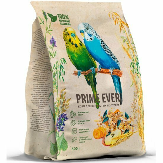 Корм Prime Ever для волнистых попугаев, 500 г