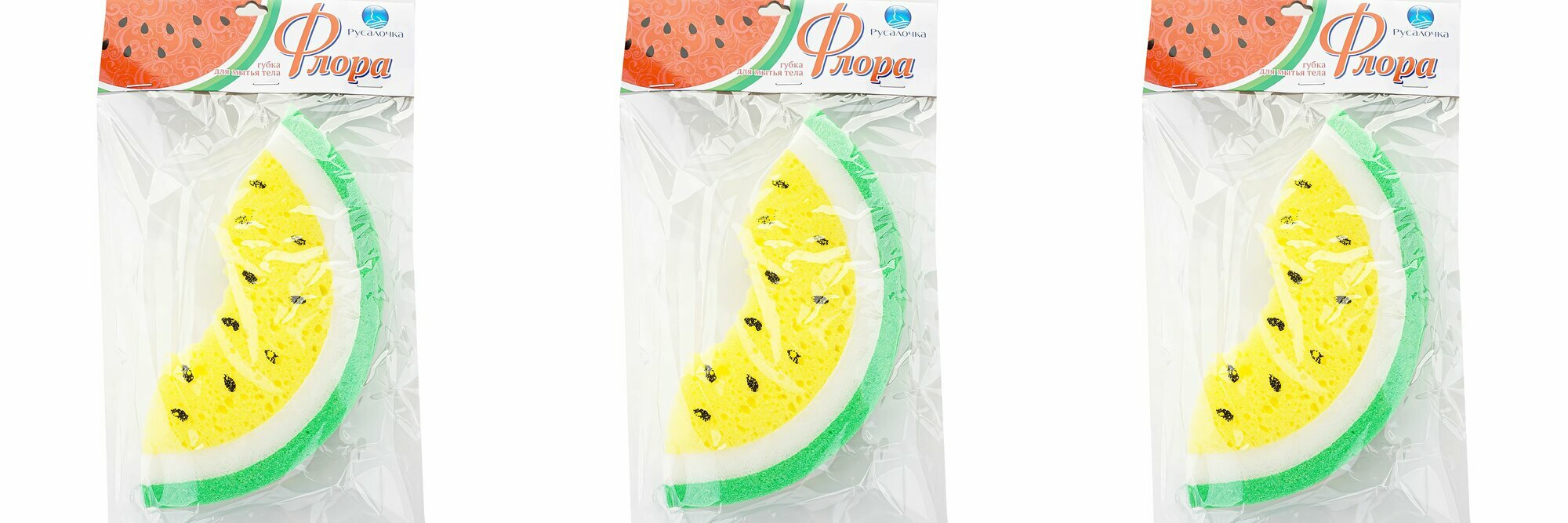 Русалочка Губка для тела флора, 3 шт.