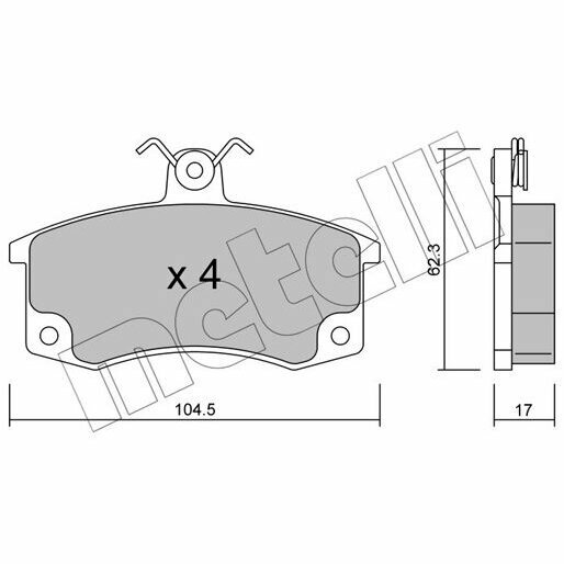 Колодки тормозные дисковые комплект Lada ВАЗ, METELLI 22-0062-0 (1 шт.)