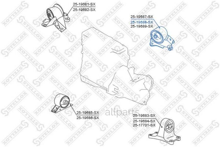 STELLOX 2519688SX опора двигателя задняя!\Nissan Primera 01-07/X-TRAIL 00-06