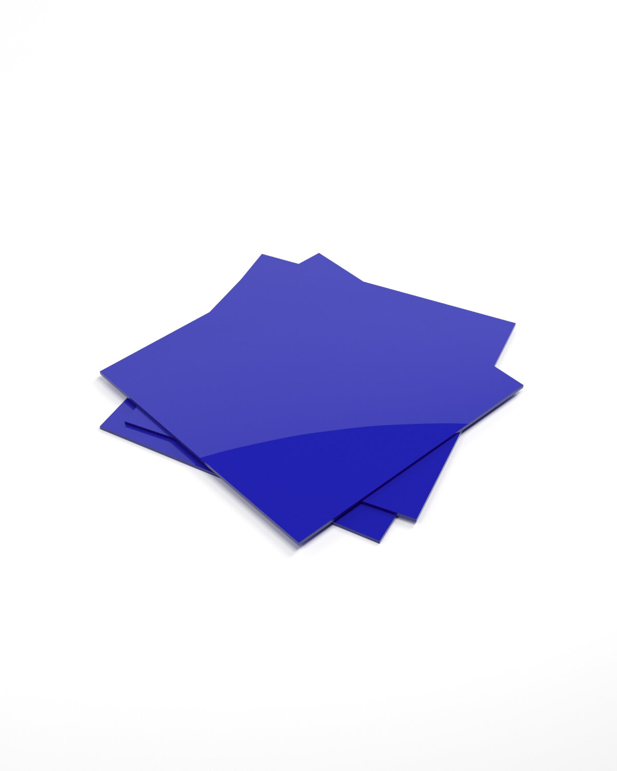 Оргстекло синее 3 мм, квадрат 20 см, 3 шт.