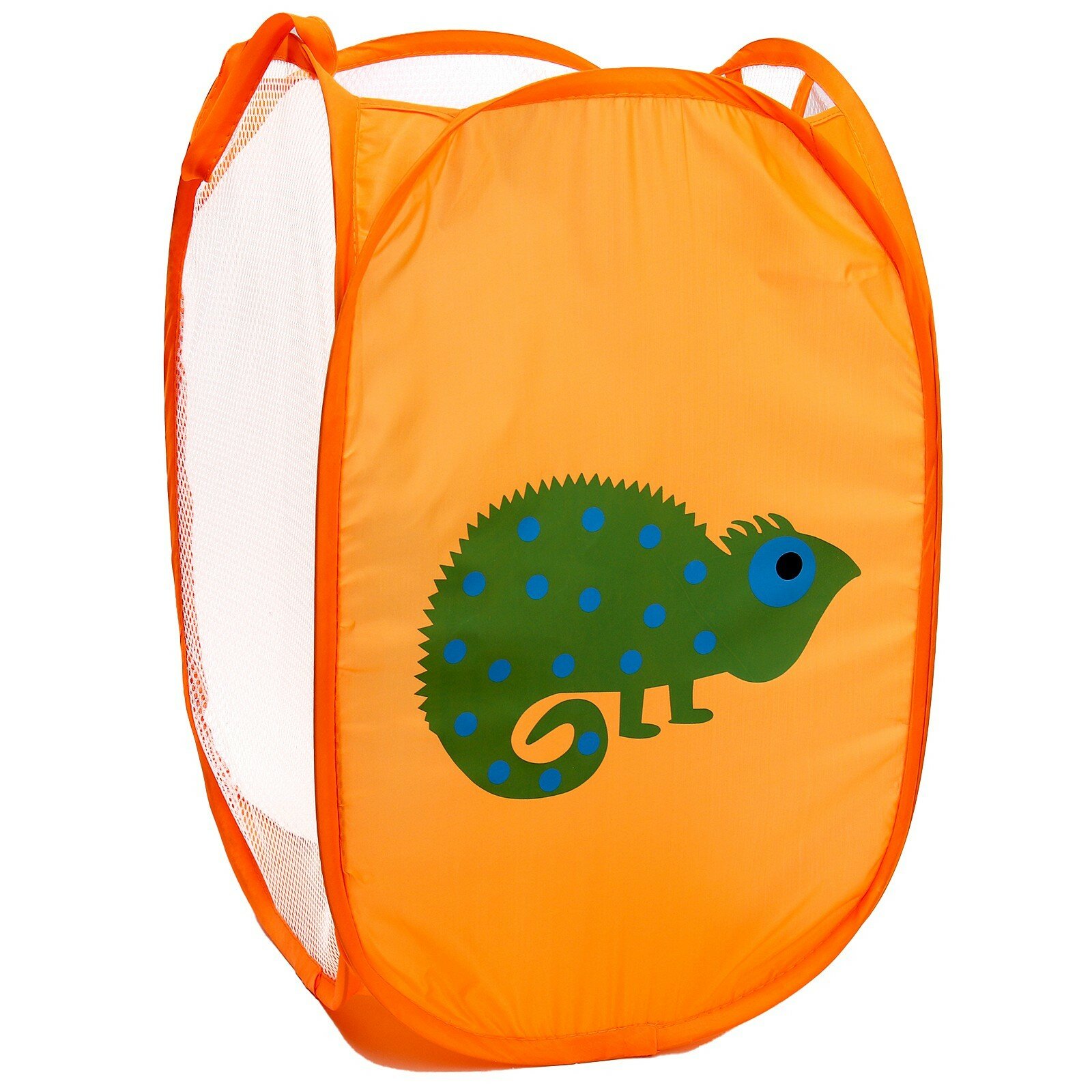 Корзина для игрушек ZABIAKA "Хамелеон" ткань, оранжевый, 52 см