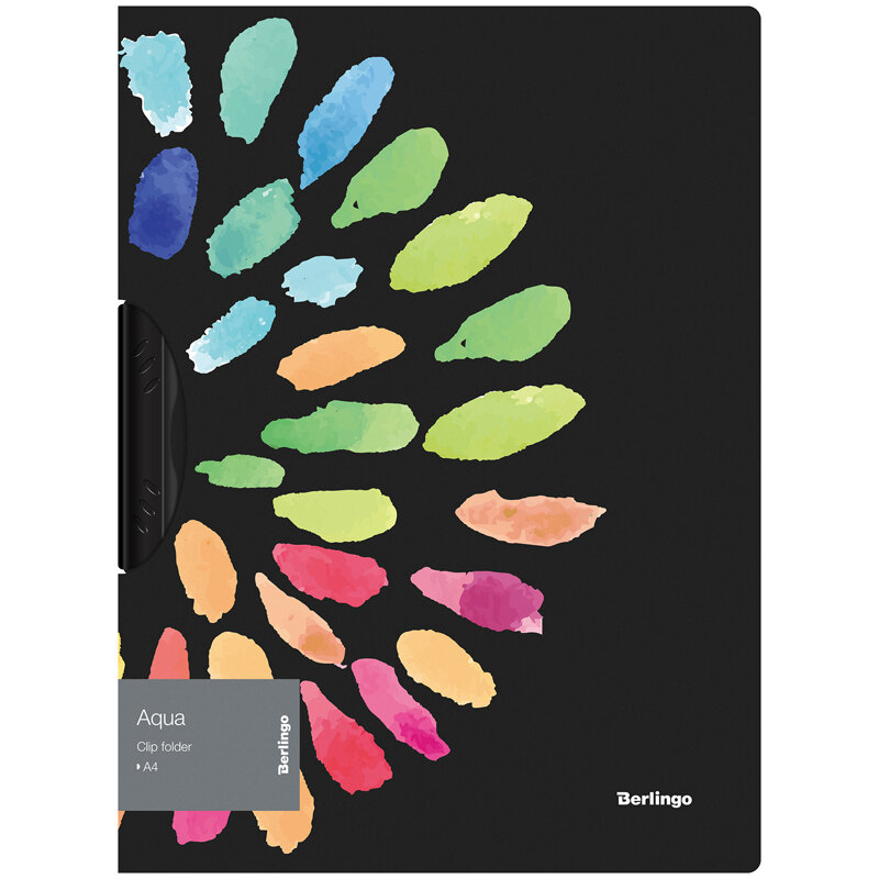 7 шт. Папка с пластиковым клипом Berlingo "Aqua" А4, 450мкм, с рисунком