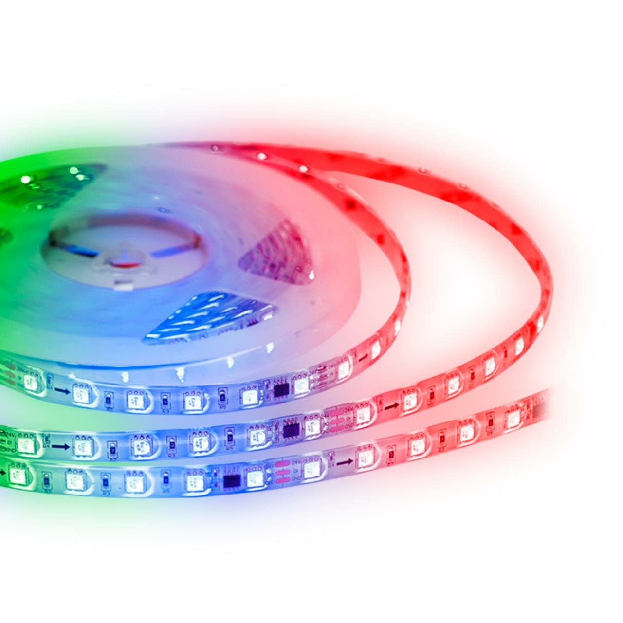 10-96 Комплект адресной светодиодной ленты 24В, 14,4Вт м, smd5050, 60д м, IP65, ширина подложки 10мм