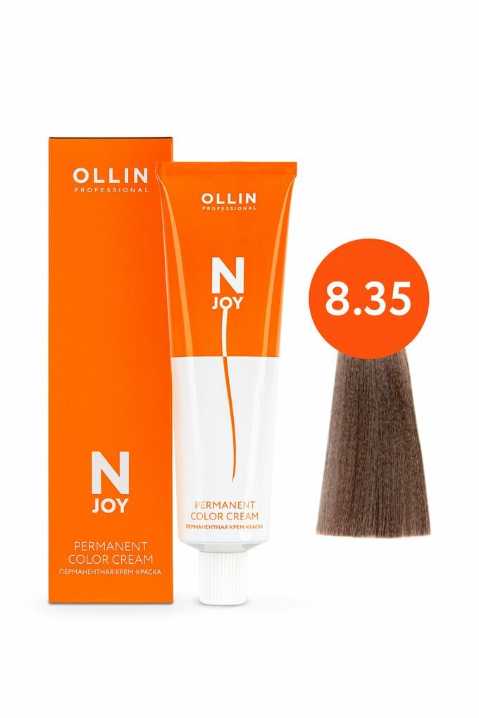 Ollin N-JOY крем-краска для волос 8/35 светло-русый золотисто-махагоновый 100мл