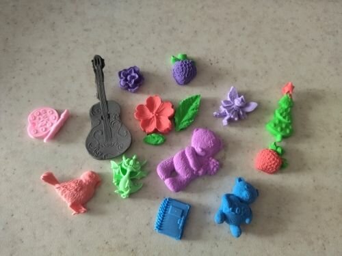 Набор миниатюр для ватной игрушки, куклы, мишки, еда, канцелярия - 15 шт