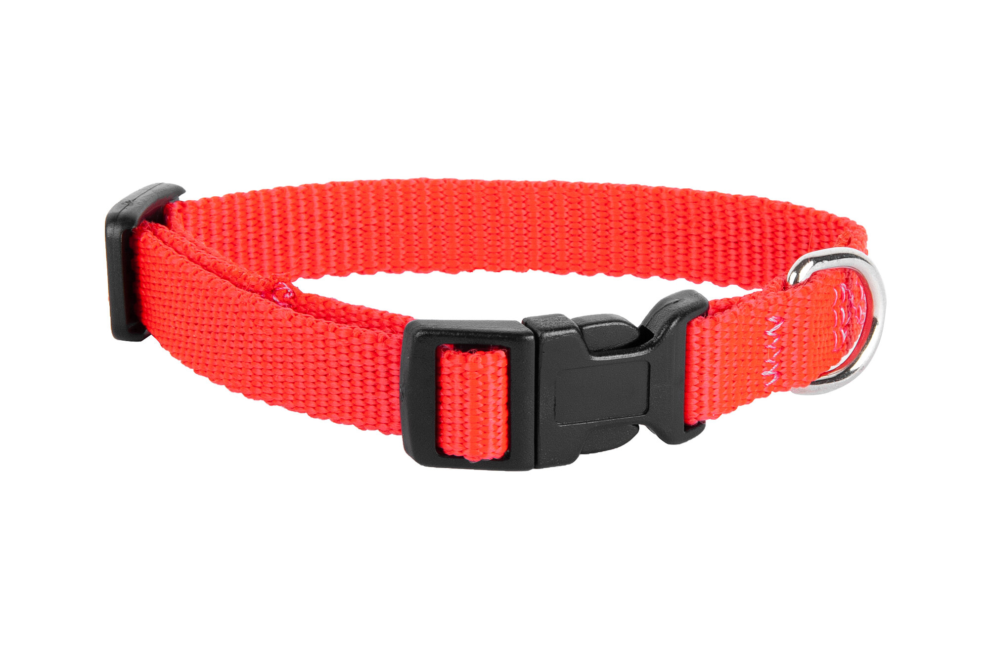 Ошейник нейлоновый Аркон (Dog&Vogue) красный 1,5 см на обхват 24-32 см