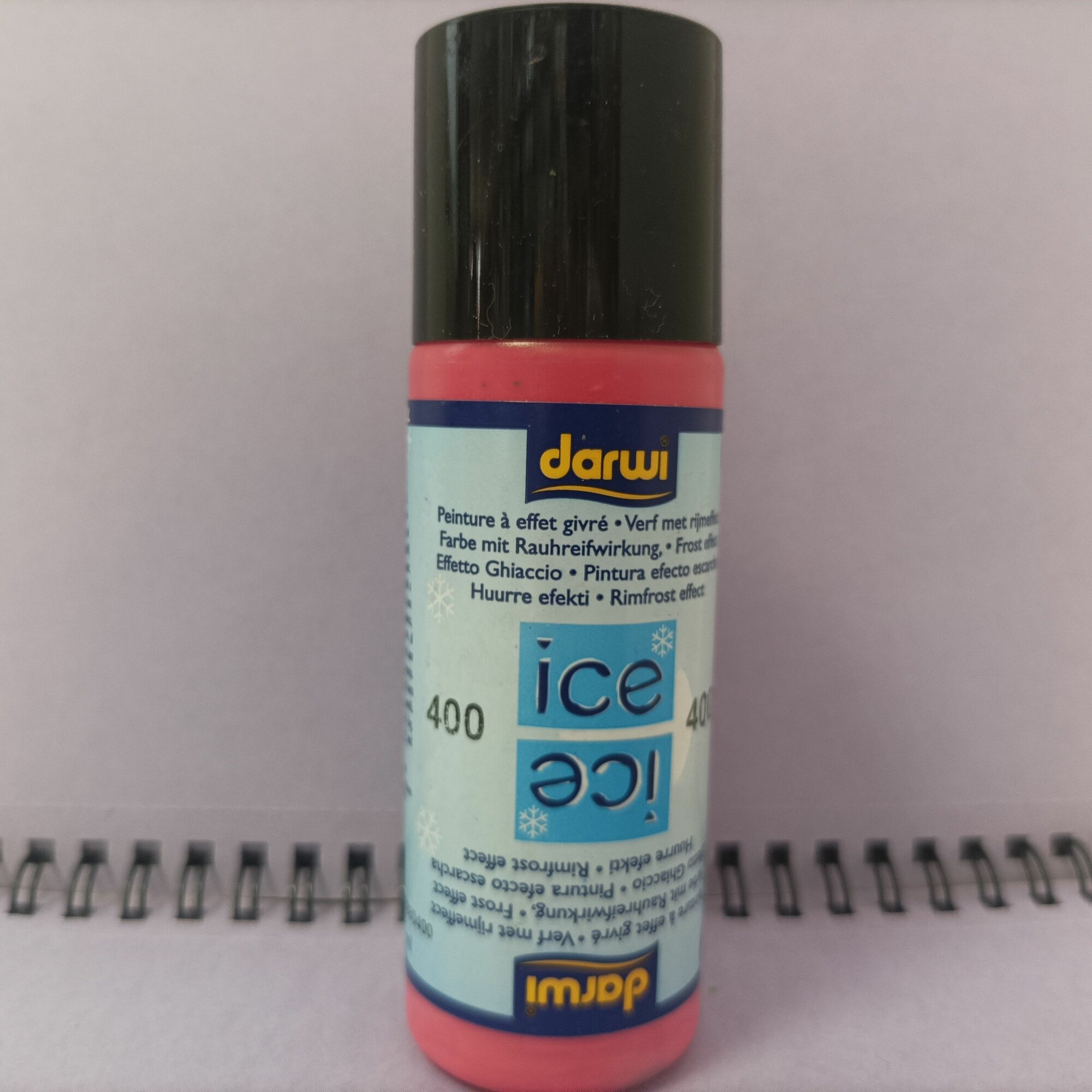 Краска по стеклу с эффектом иния ICE красная 80мл, darwi