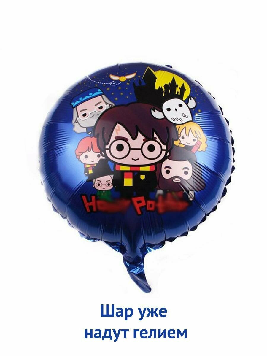 Фольгированный воздушный шар с гелием Гарри Поттер синий
