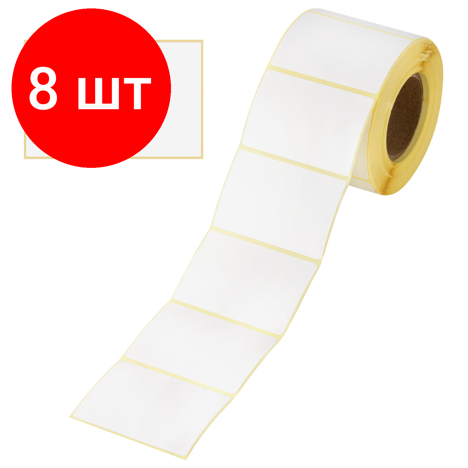 Комплект 8 шт, Этикетка ТермоТоп (58х40 мм), 700 этикеток в ролике, светостойкость до 12 месяцев.
