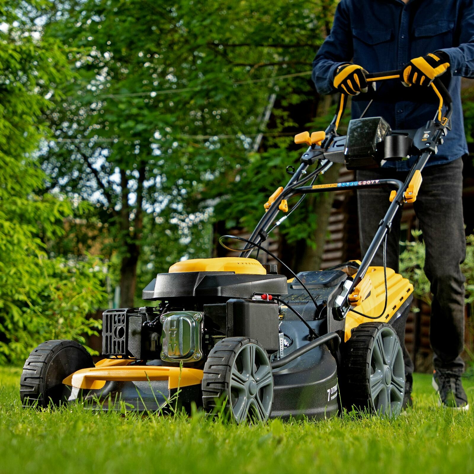 Газонокосилка бензиновая GLD-520SP-VE, 196 см3, ширина 52 см, привод, вариатор, электрический старт, 60 л Denzel, 58806