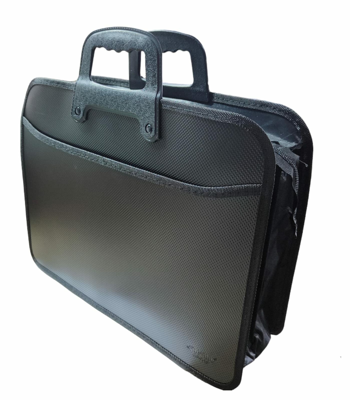 Папка-портфель Asmar, формат А4+, застежка-молния, черная, пластик