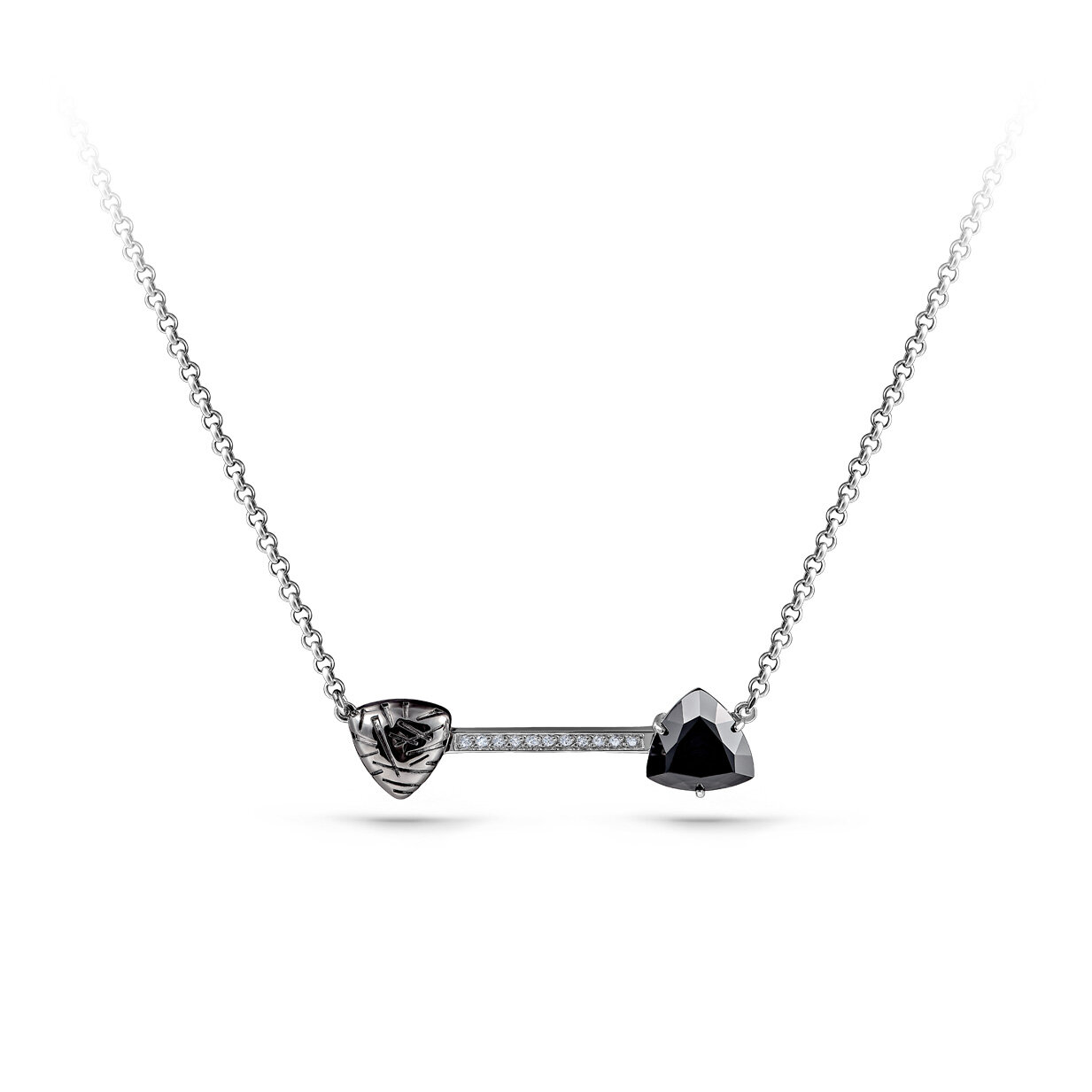 Колье, серебро, 925 проба, родирование, агат, фианит