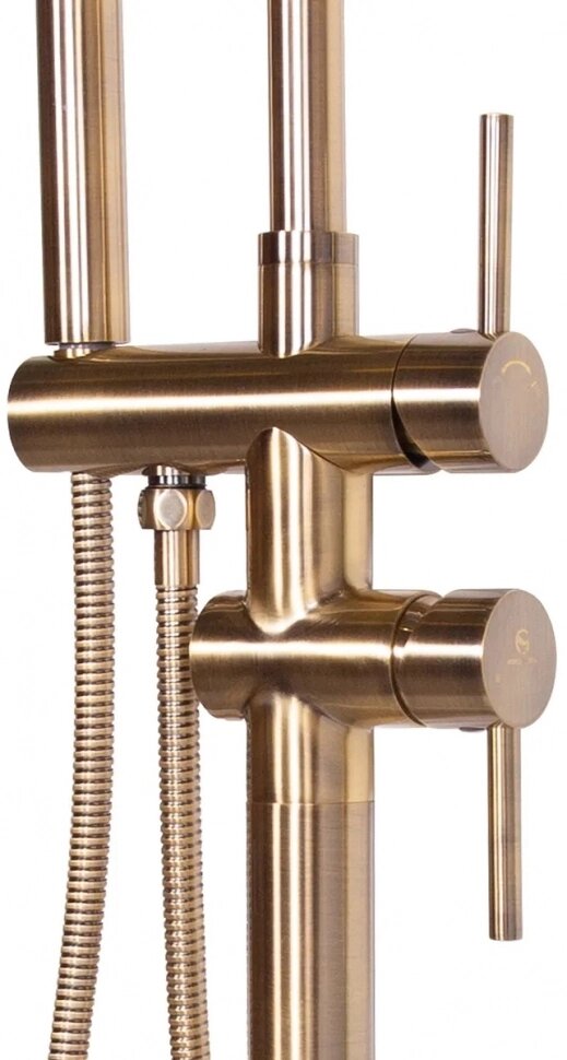Смеситель для ванны, напольный, высокий излив, латунь, Groсenberg GB900 Бронза