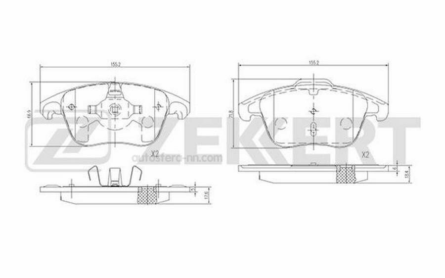 ZEKKERT BS1686 Колодки торм. диск. передн. Peugeot 3008 09- 5008 09- 208 12- Citroen C4 I II 04- C4 Picasso 06