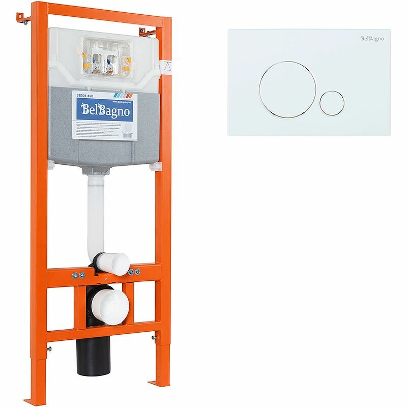 BelBagno BB001-120/BB014-SR-BIANCO с Белой клавишей смыва