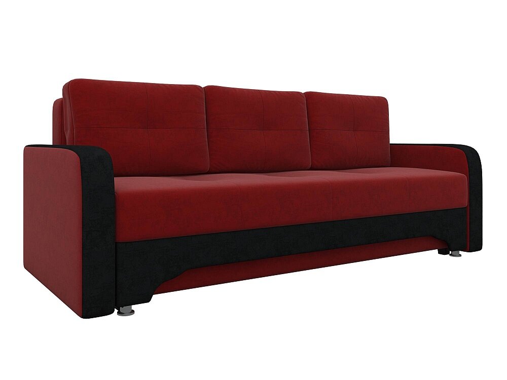 Прямой диван Нолан (Ник) 3 Ред, еврокнижка, 210х92х90 см, с ящиком для белья