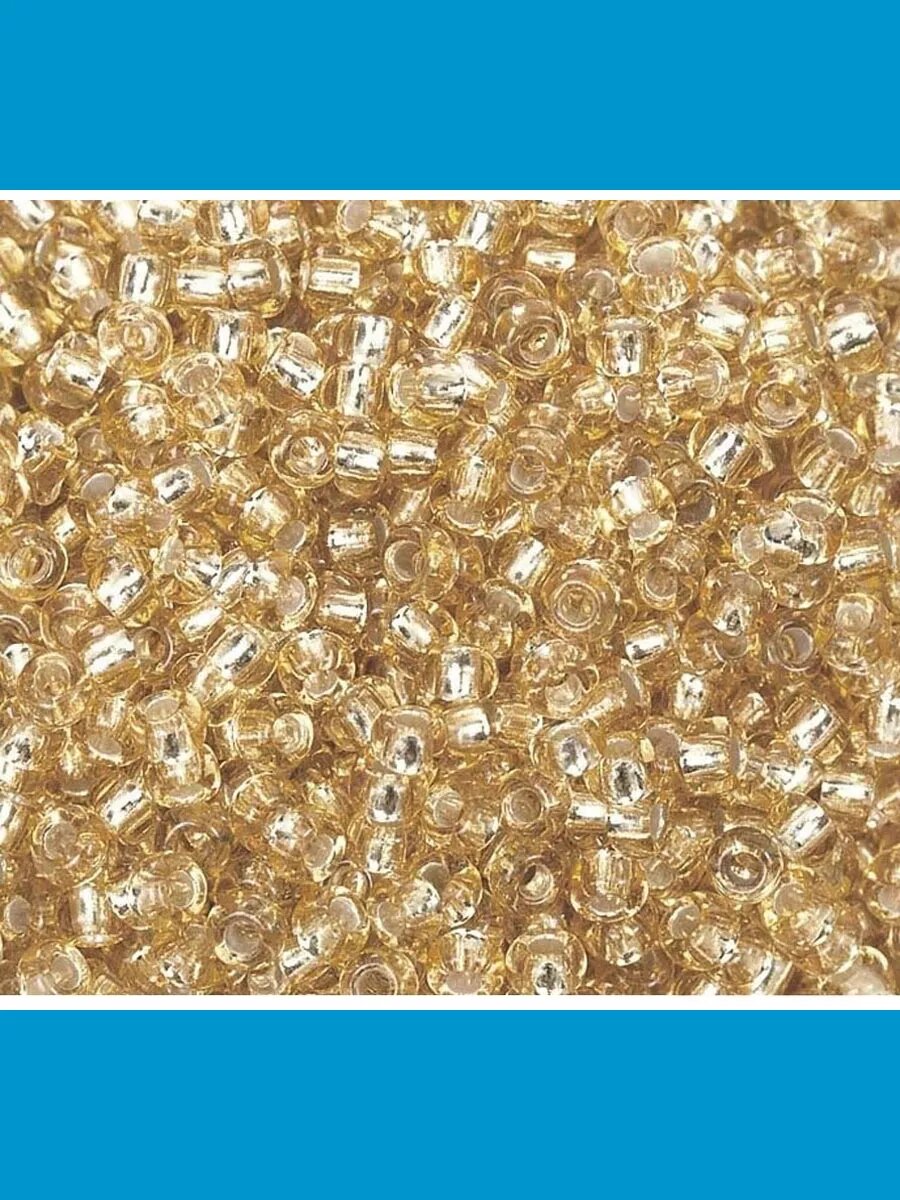 Бисер чешский Preciosa, 2,3 мм, стеклянный, круглый, калиброванный, 50 гр 17020 золотистый,