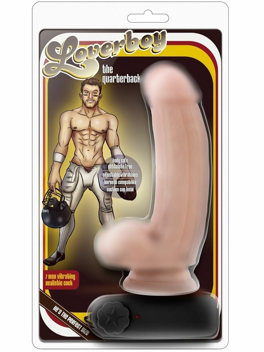 Вибратор на присоске с выносным блоком управления на проводе "LOVERBOY THE QUARTERBACK 7INCH COCK" 12.7см