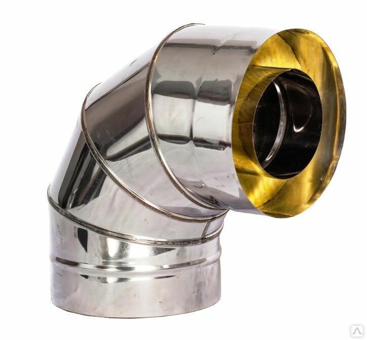 Сэндвич отвод 150/220мм 90" нерж/оцинк.