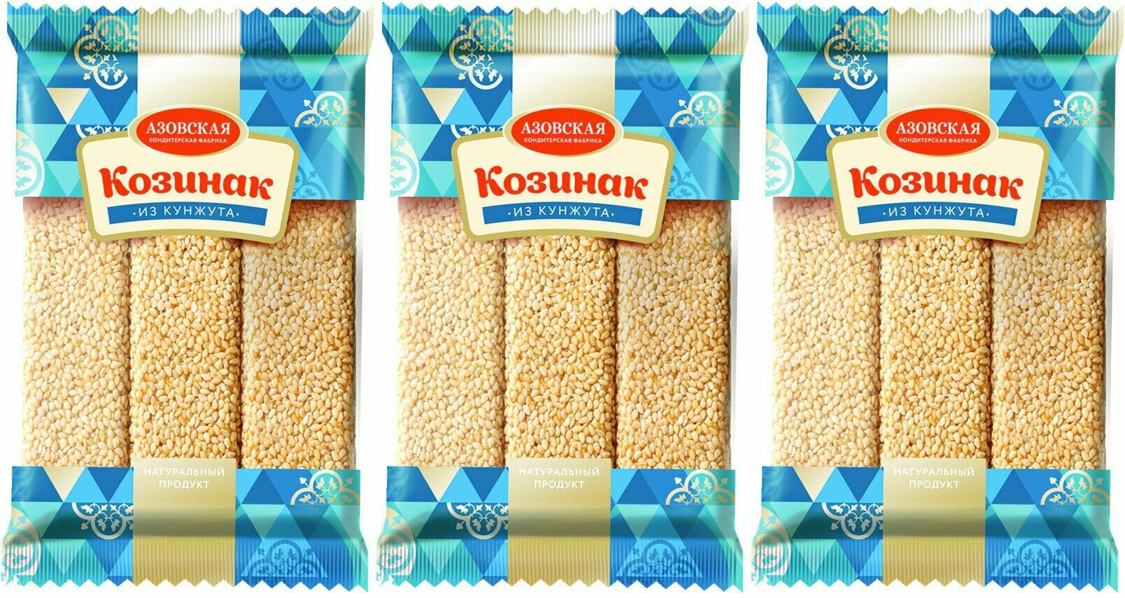 Азовская кондитерская фабрика Козинак кунжутный,150 гр, 3 шт.