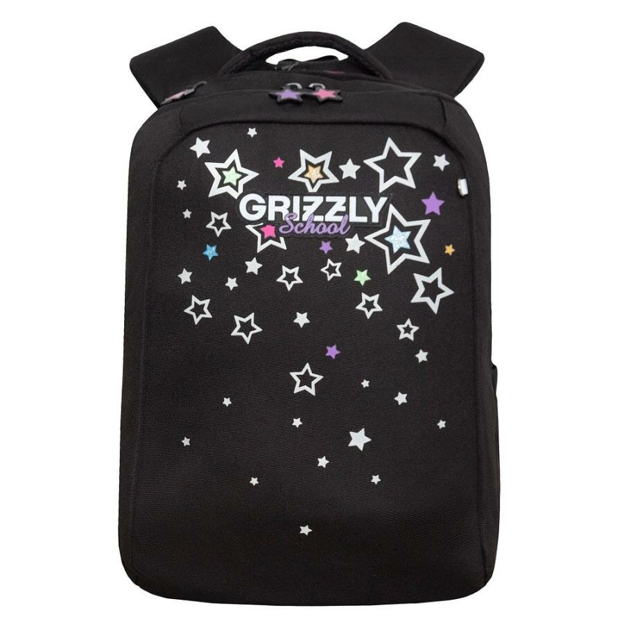Рюкзак школьный GRIZZLY с карманом для ноутбука 13", двумя отделениями, анатомической спинкой, для девочки RG-366-5/1
