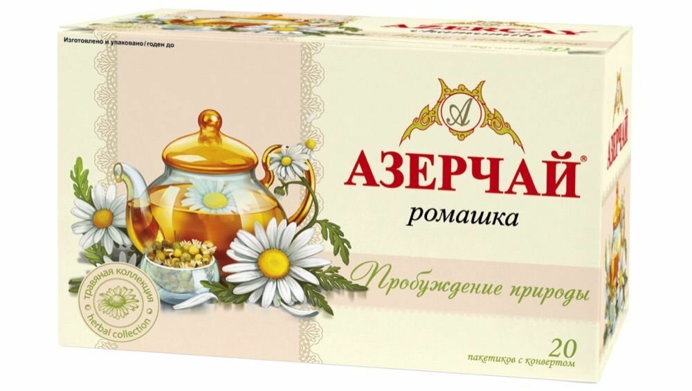 Азерчай Чай в пакетиках Пробуждение природы, с ромашкой, 20 шт по 1,8 г