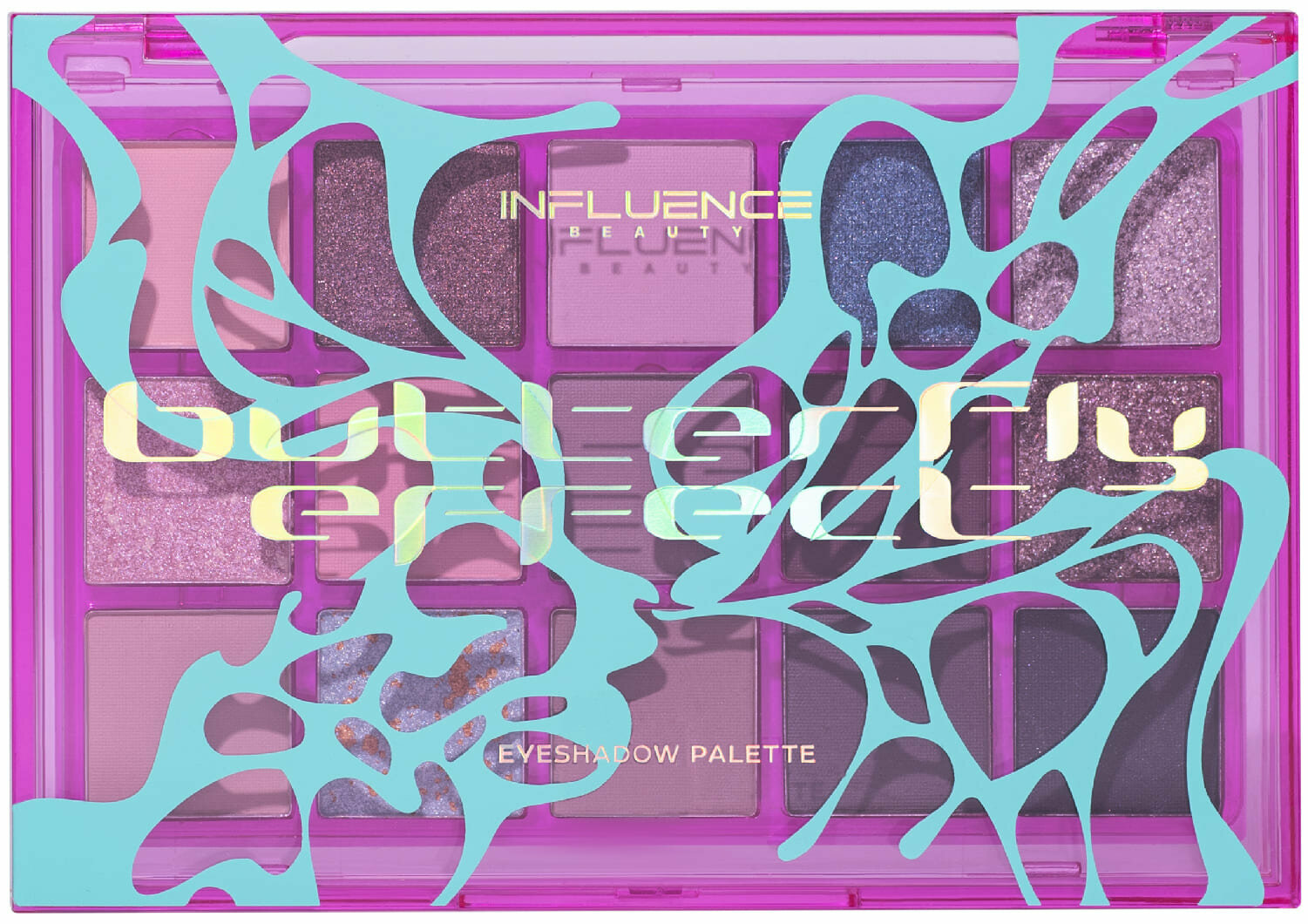 Палетка теней Influence Beauty Butterfly Effect Eyeshadow palette 15 оттенков т.01 15 г