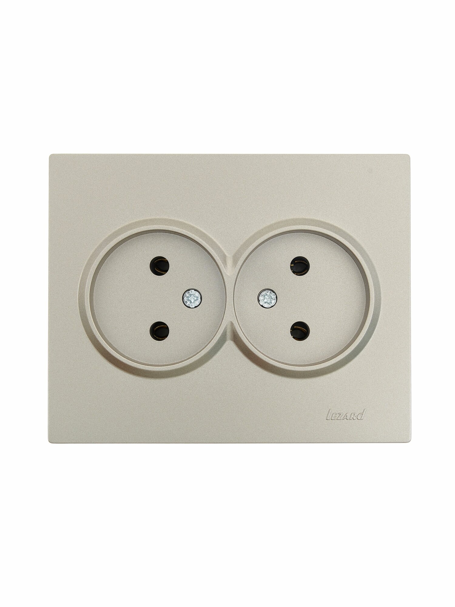 Розетка двойная без заземления ПБТ VESNA титан