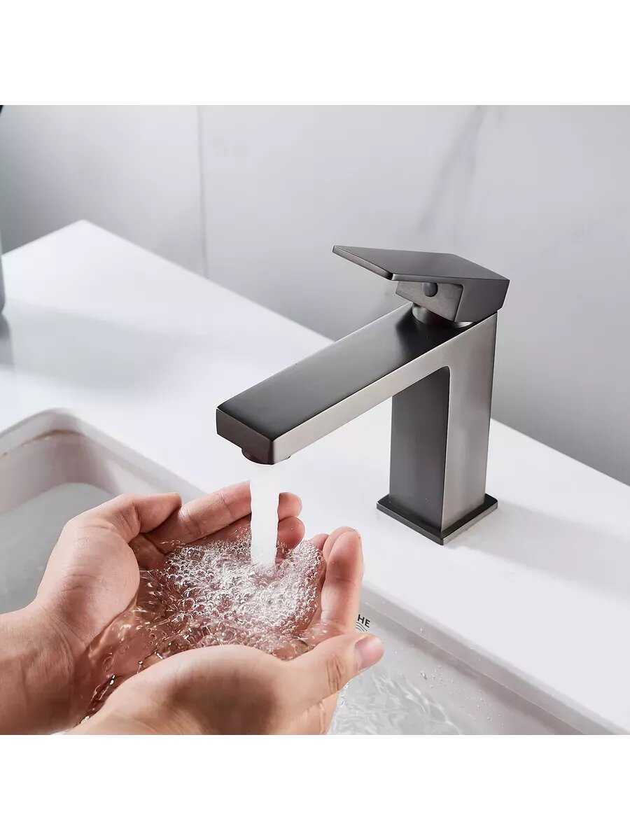 Смеситель для раковины S9601T оружейная сталь