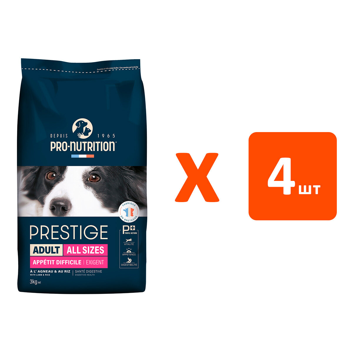 FLATAZOR PRESTIGE EXIGENT ADULT для взрослых собак всех пород с ягненком и рисом NEW 3 кг х 4 шт