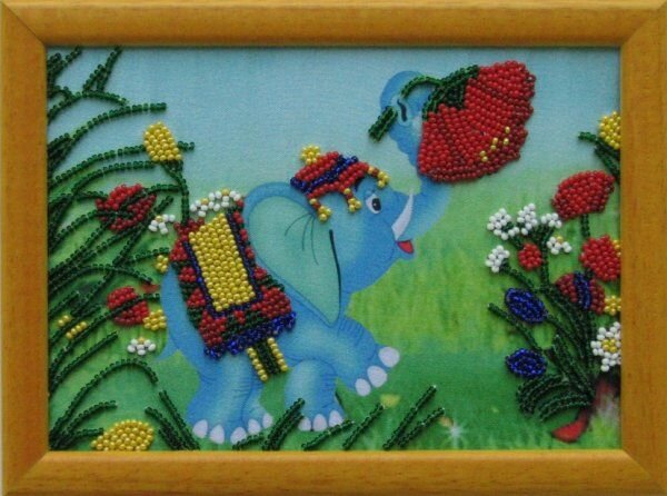 Канва с рисунком для вышивания бисером Butterfly "Слоник" 17*12 см