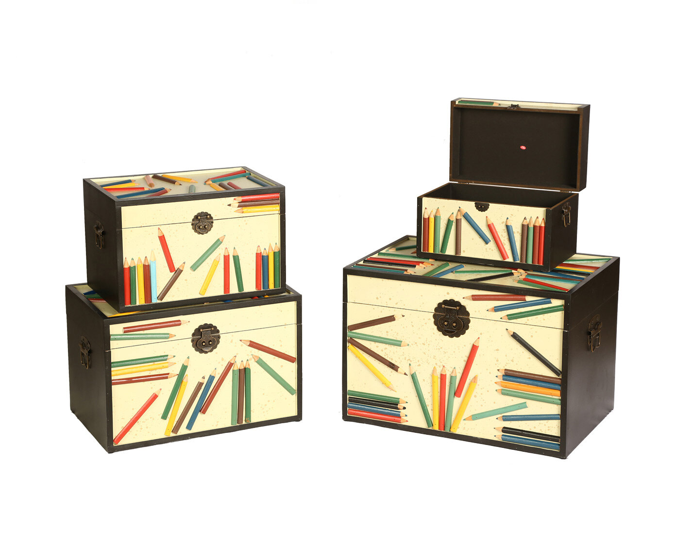 Набор сундуков Flolenco "Матрешка" с ручками, 4 шт.