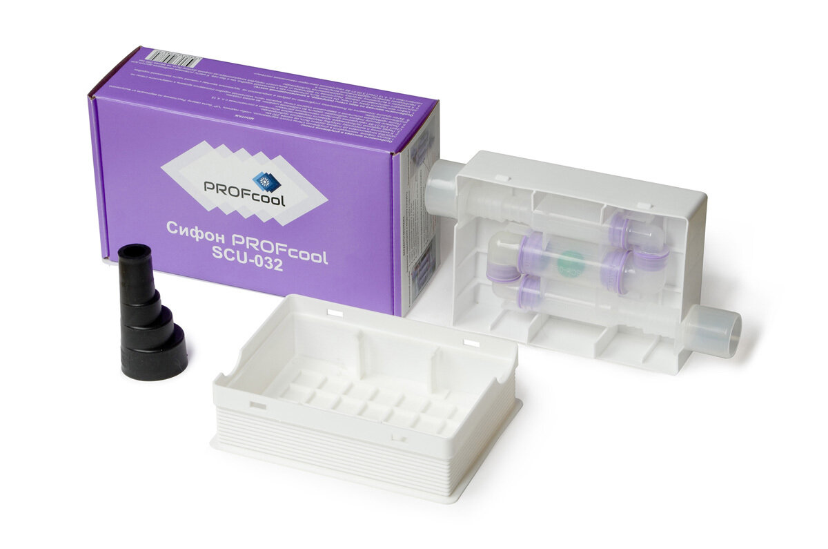 Сифон PROFcool SCU-032, гидромеханический затвор, ПВХ, белый