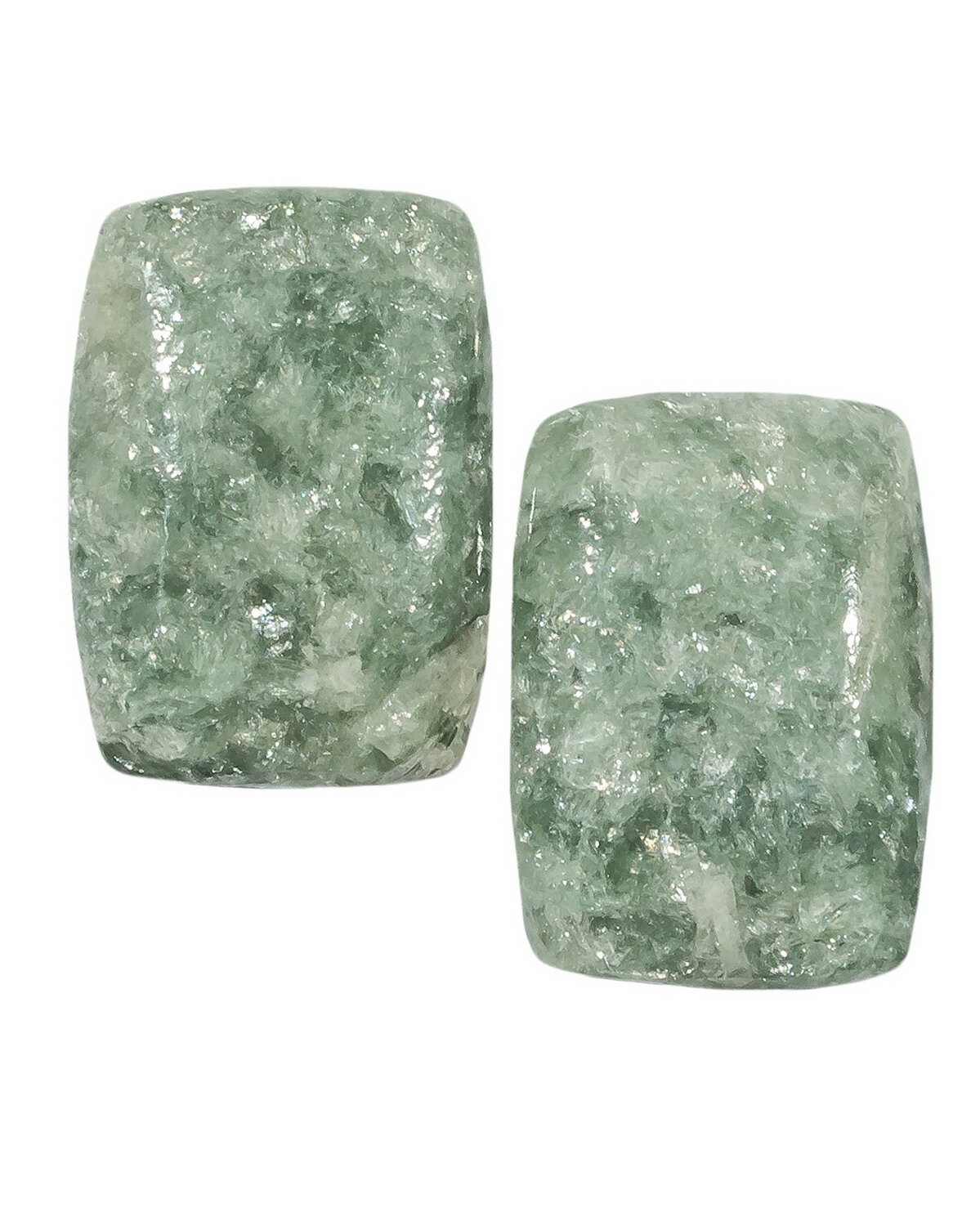 Парагонит (пара), кабошоны из минерала, размер: 26х19х6 мм, натуральный камень.