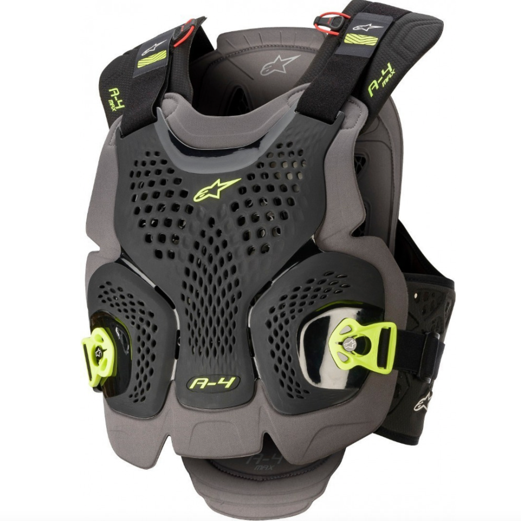 Мотозащита тела ALPINESTARS A-4 MAX CHEST PROT (антрацитово-черно-желтый, 1155, XL/2XL)