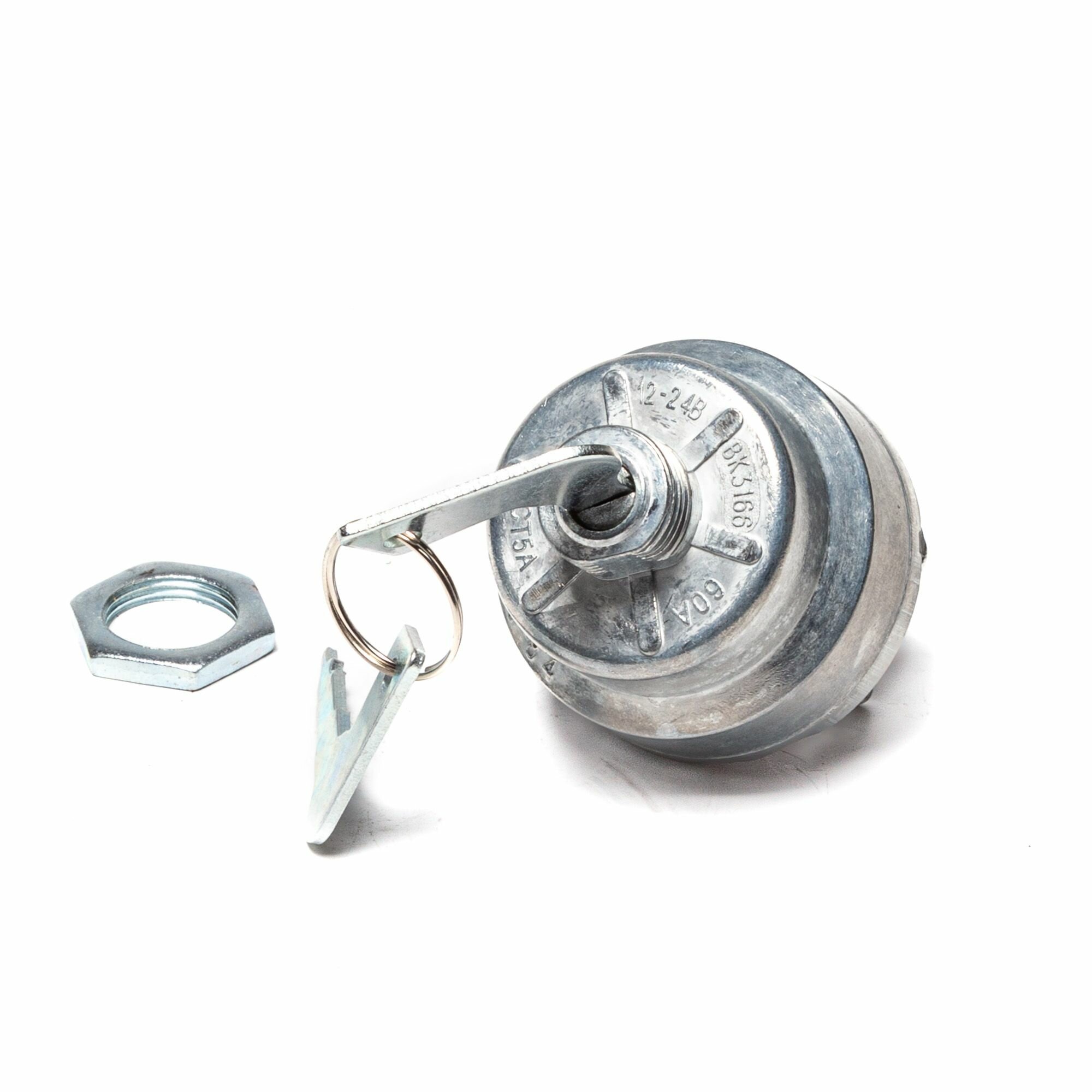 Замок зажигания ВК316Б, 60A, для МТЗ и ВТЗ, длина 100мм, серебристый, 1 шт.