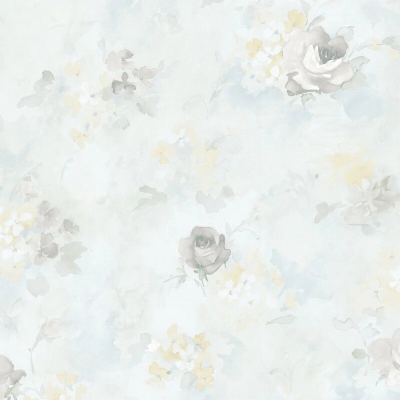 Обои Aura Flourish AF37709; 0,53х10,05 м. , бумага , голубой