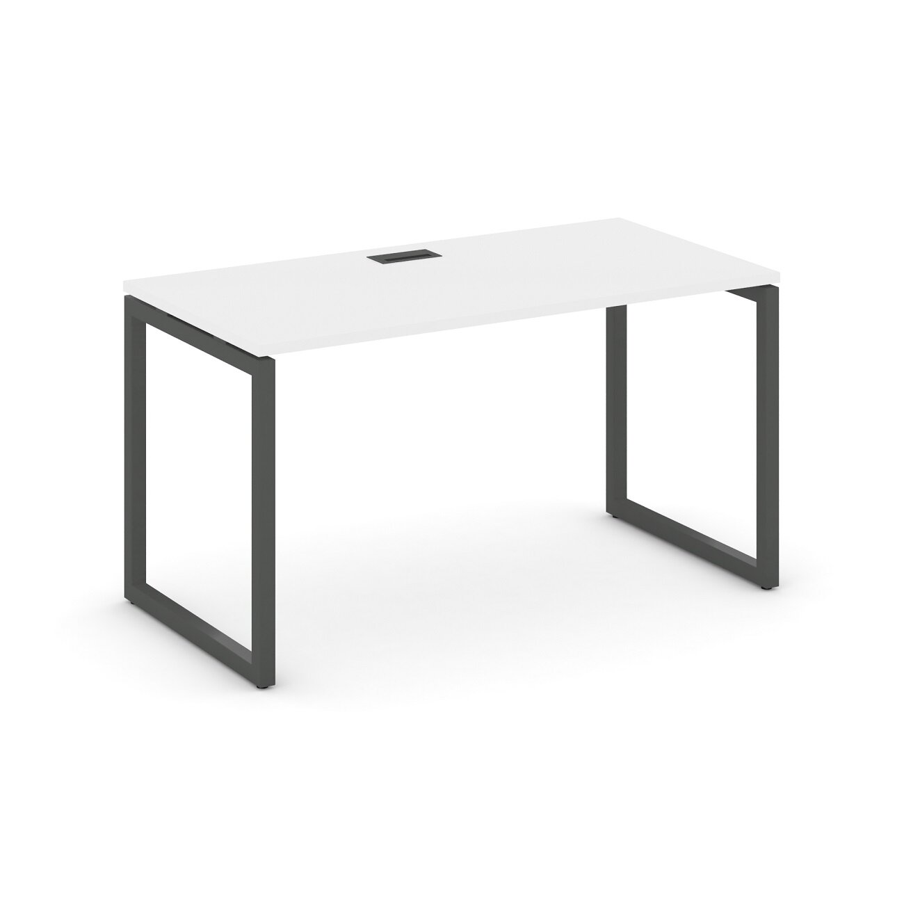 Стол письменный О-образный м/к (сечение 40х40) Style Project Riva SN-4O. SP-003 Белый/Антрацит мет. 1380*600*750